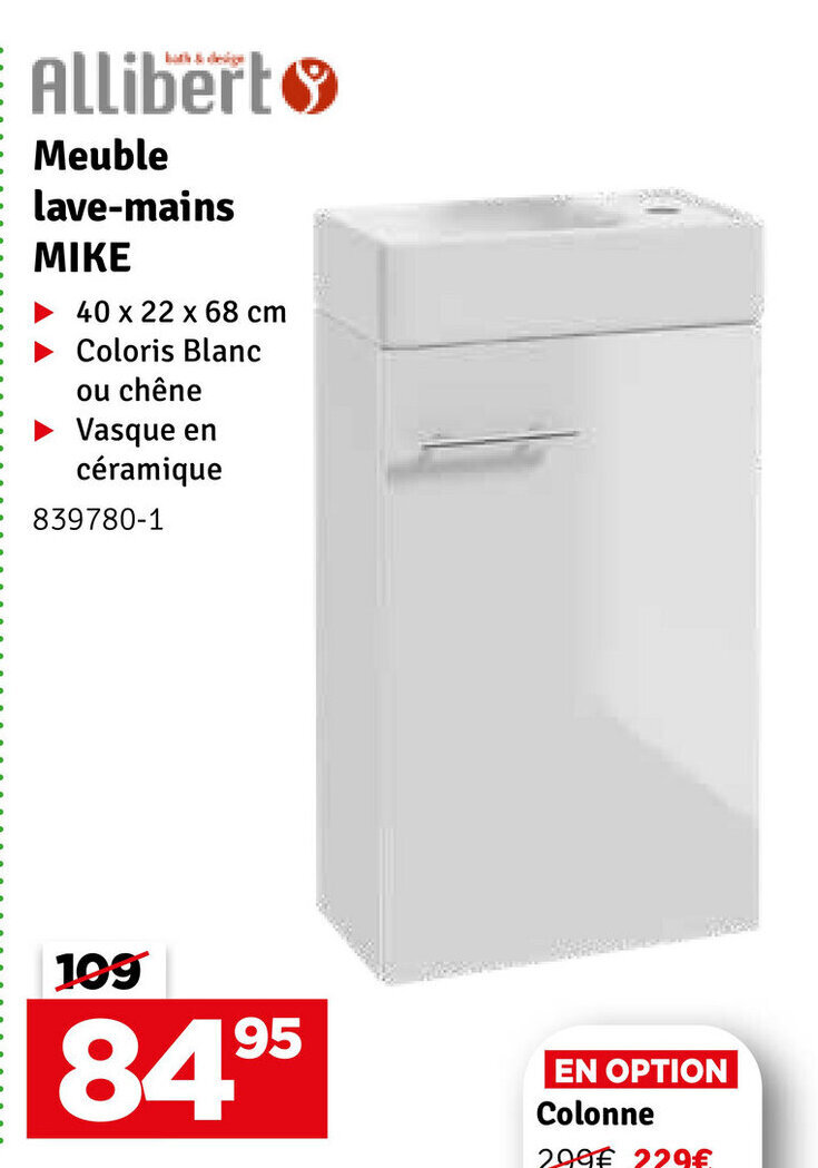 Allibert meuble lave-mains mike promotie bij Mr Bricolage