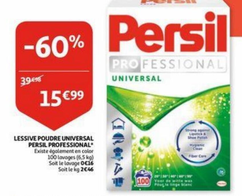 Lessive poude universal persil professional promotie bij Auchan