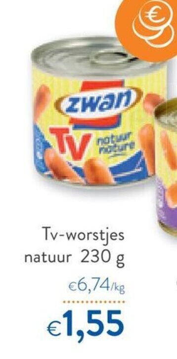 Zwan TV Worstjes Natuur 230g promotie bij OKay