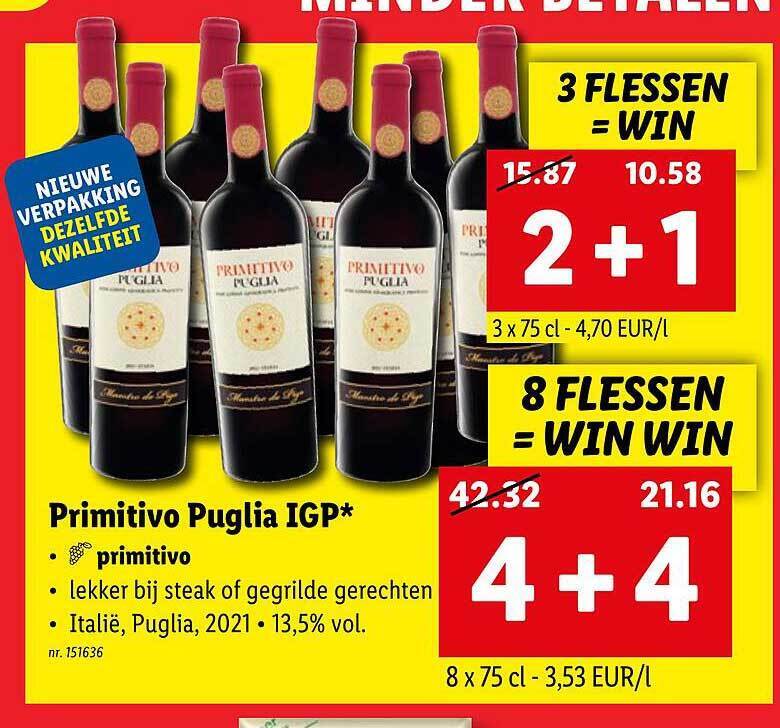 Primitivo puglia igp promotie bij Lidl