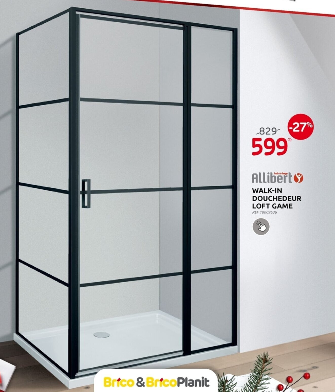 Allibert Walk-In Douchedeur Loft Game promotie bij Brico