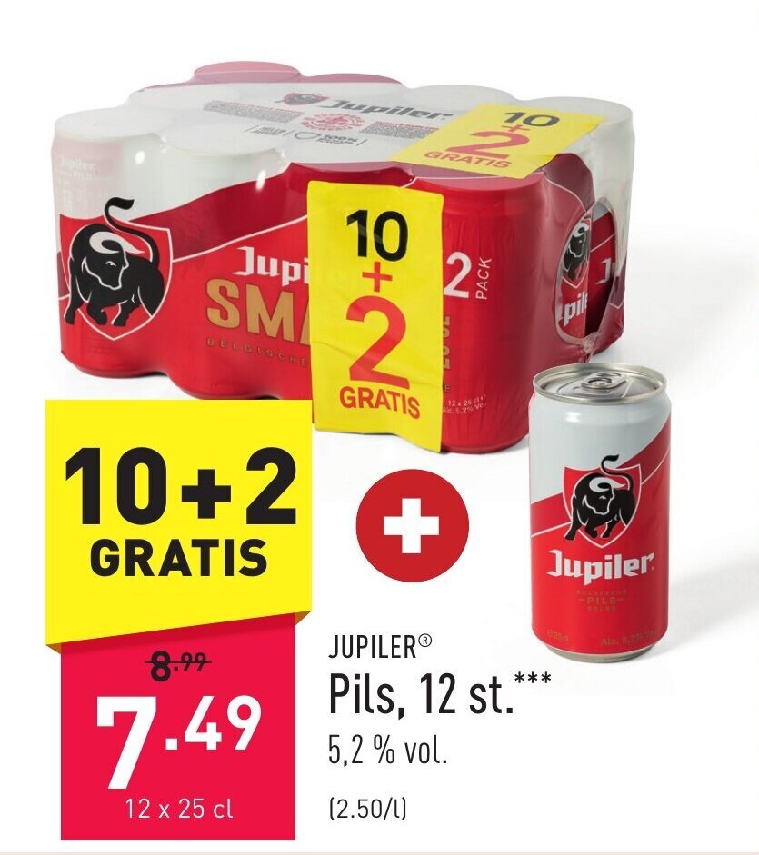 Jupiler Pils 12st x 25cl promotie bij ALDI
