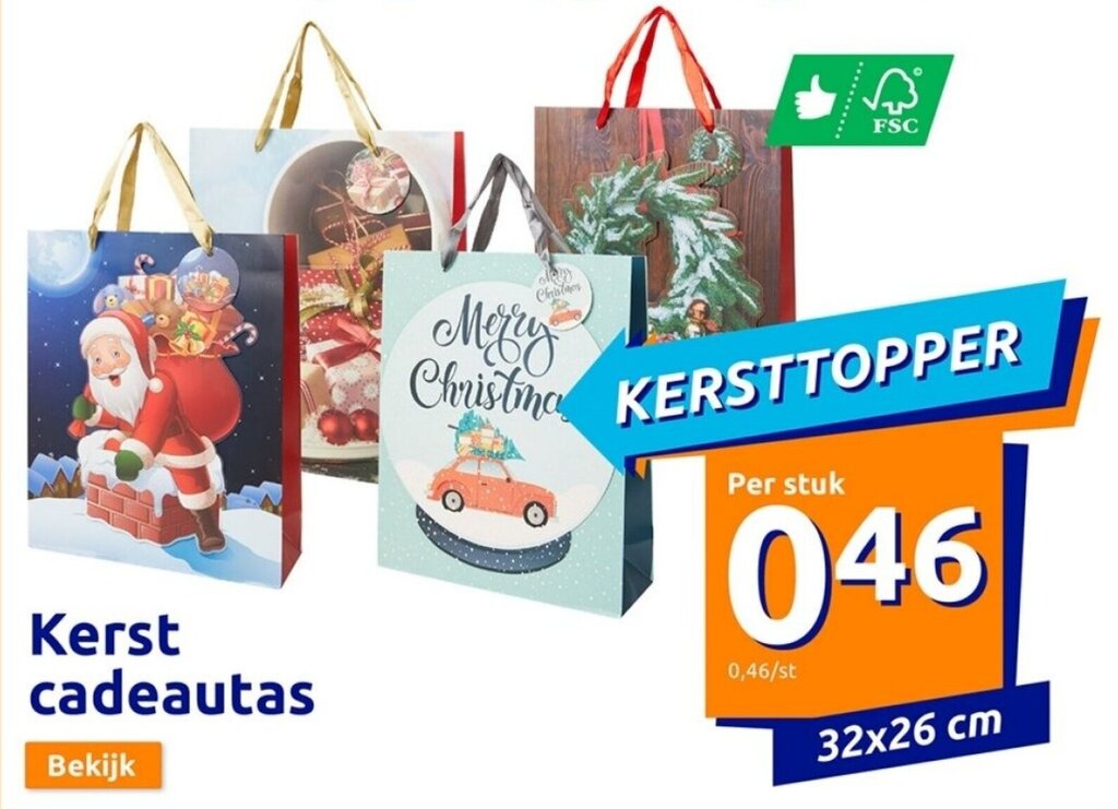 Kerst cadeautas promotie bij Action