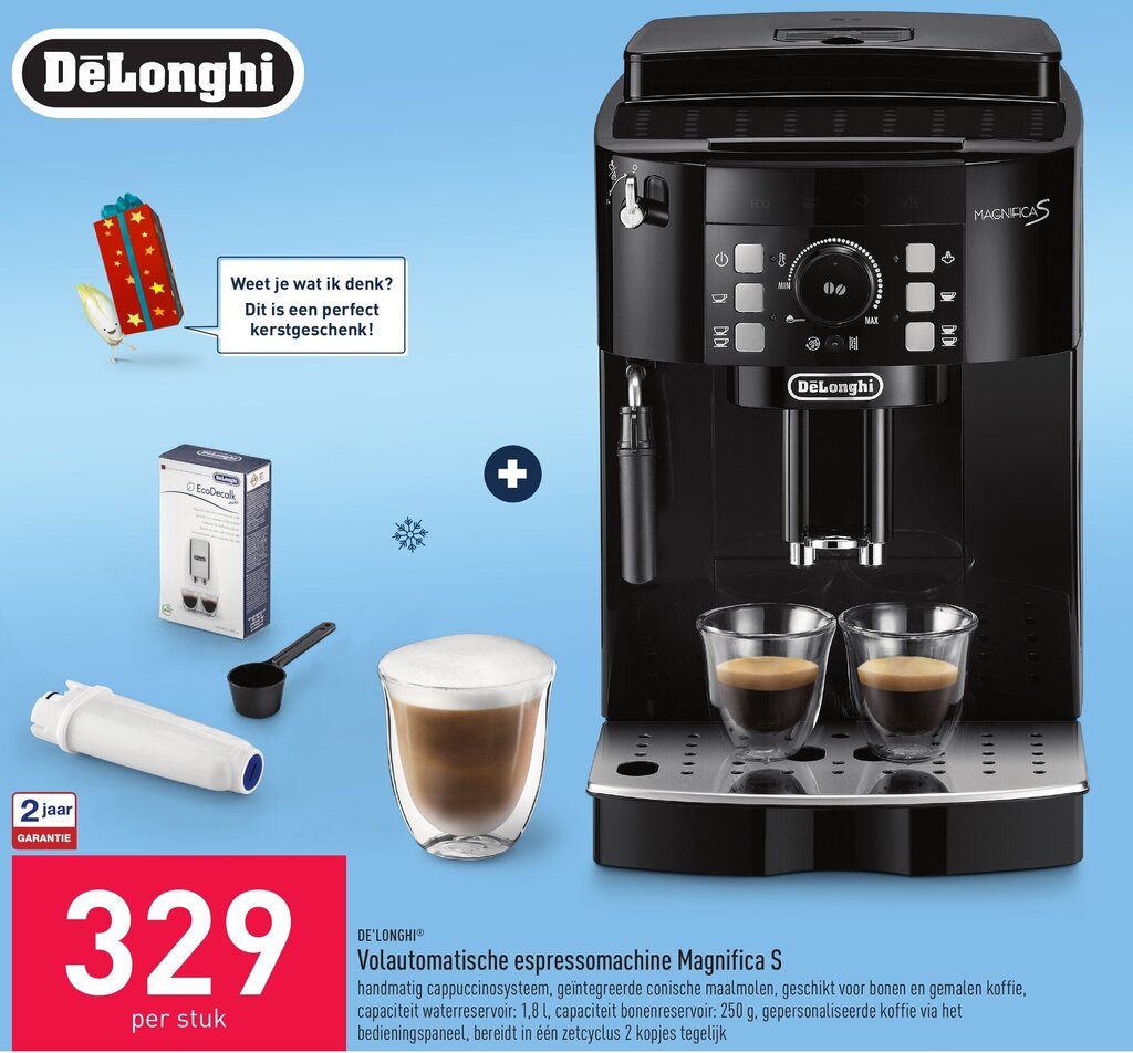 Delonghi volautomatische espressomachine magnifica S promotie bij ALDI