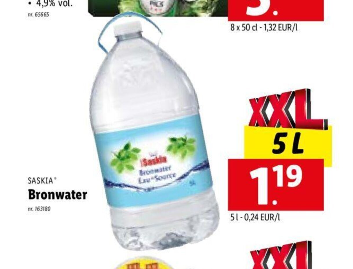 Saskia Bronwater 5 l promotie bij Lidl