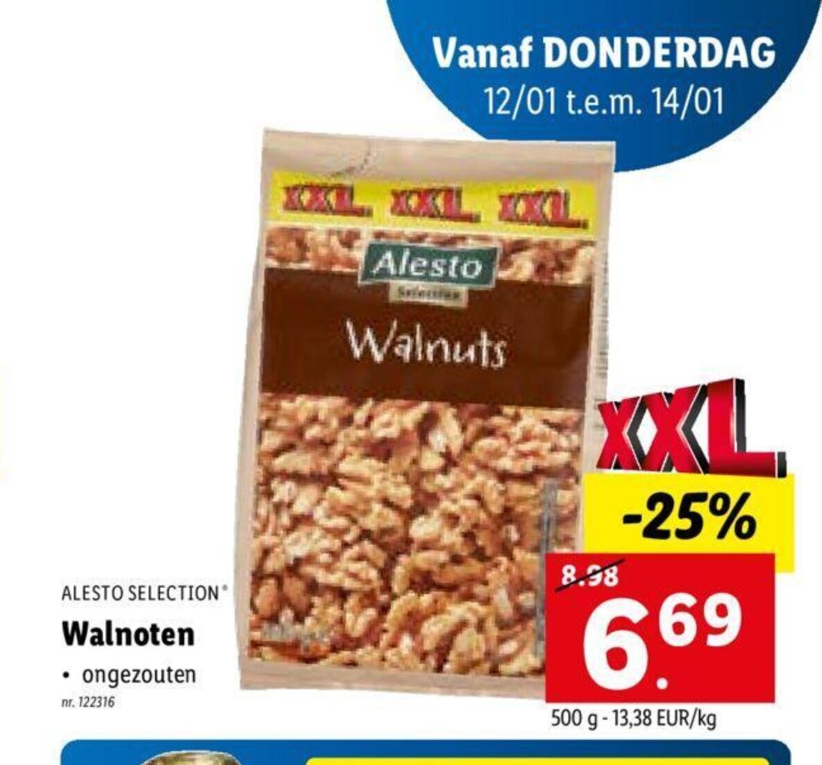 Alesto Walnoten 500 g promotie bij Lidl