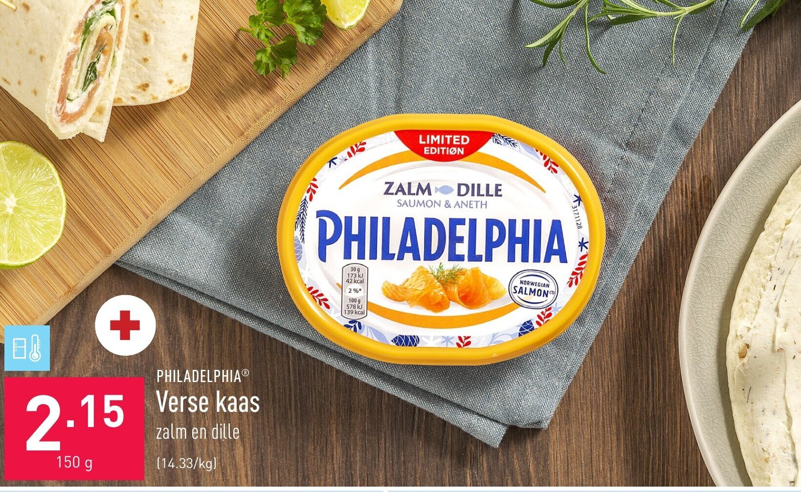 Philadelphia verse kaas 150g promotie bij ALDI