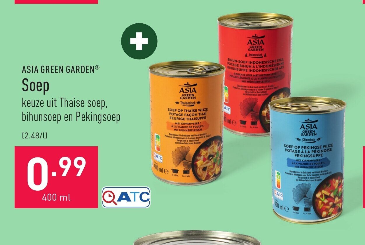 Asia Green Garden Soep 400 ml promotie bij ALDI