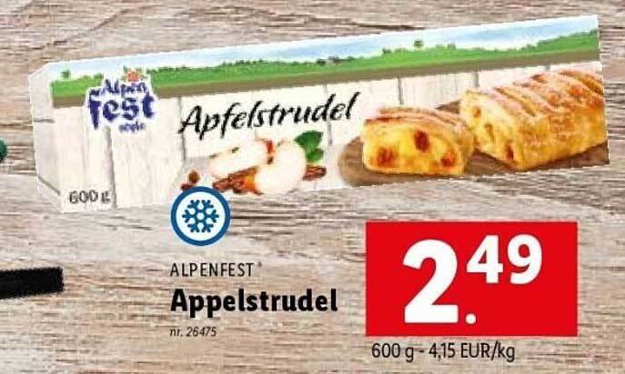 Alpenfest appelstrudel promotie bij Lidl