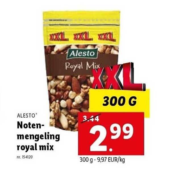 Alesto notenmengeling royal mix promotie bij Lidl