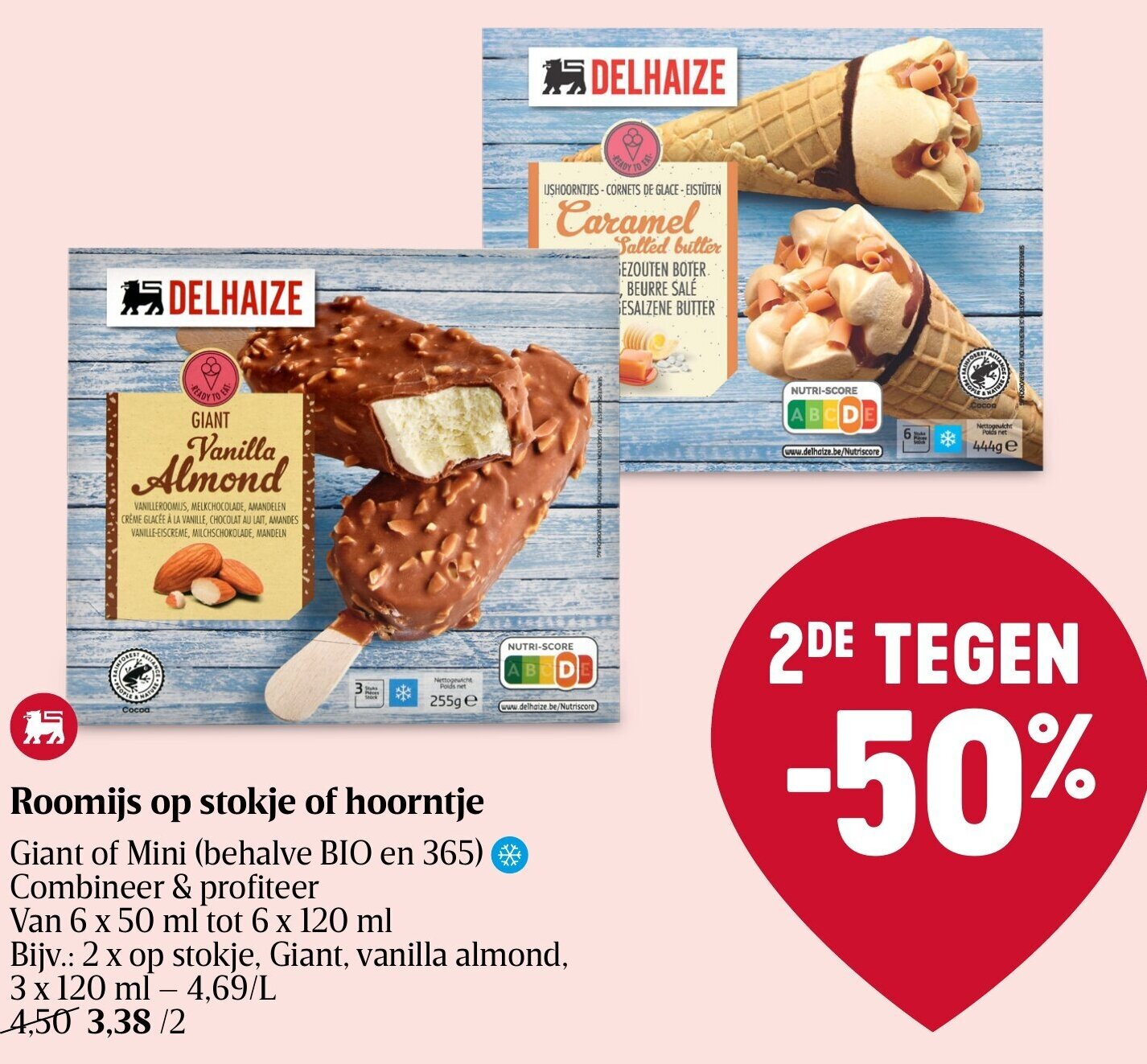 Giant Of Mini Roomijs Op Stokje Of Hoorntje Promotie Bij Delhaize