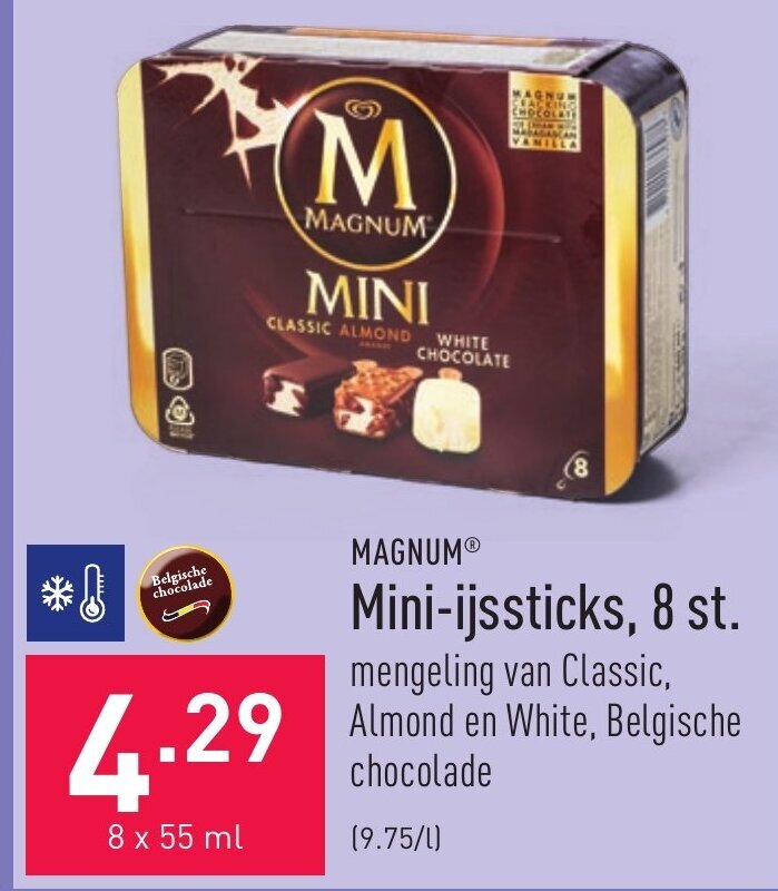 Magnum Mini-ijssticks, 8 st. promotie bij ALDI