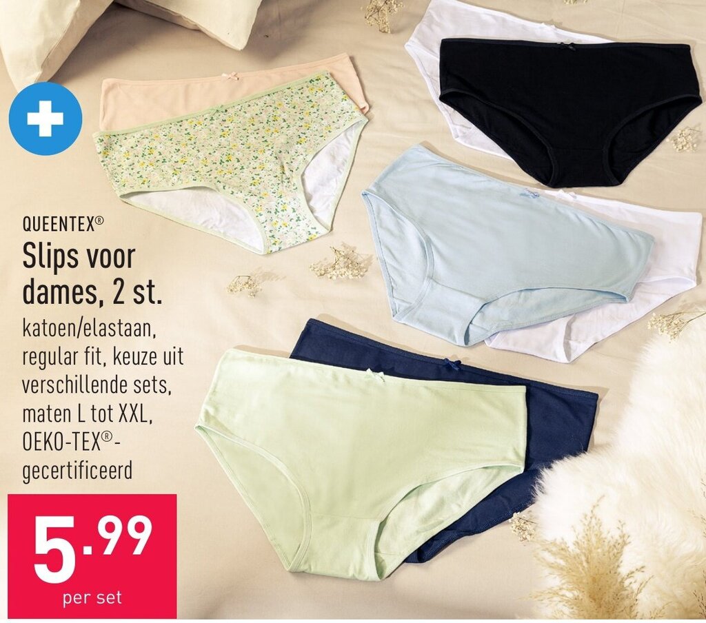 QUEENTEX® Slips voor dames 2st promotie bij ALDI