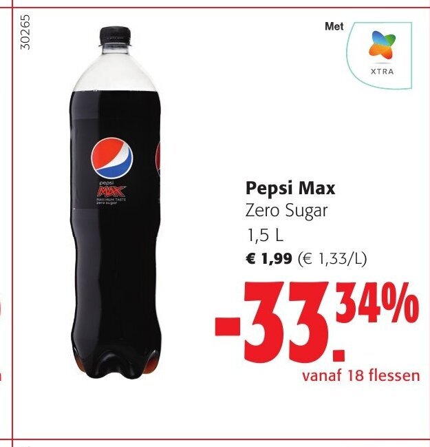 Pepsi Max Zero Sugar 1,5 L promotie bij Colruyt