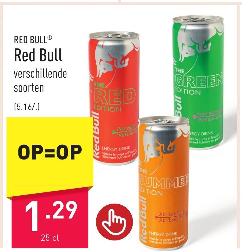 Red Bull verschillende soorten promotie bij ALDI