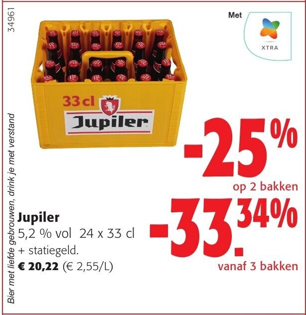 Jupiler 5,2 % vol. 24 x 33 cl promotie bij Colruyt