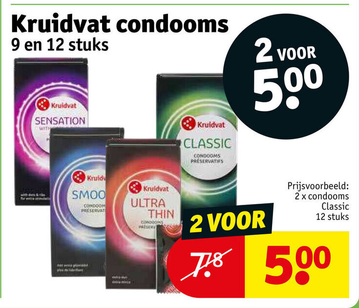 Kruidvat condooms, 2 x condooms Classic 12 stuks promotie bij Kruidvat