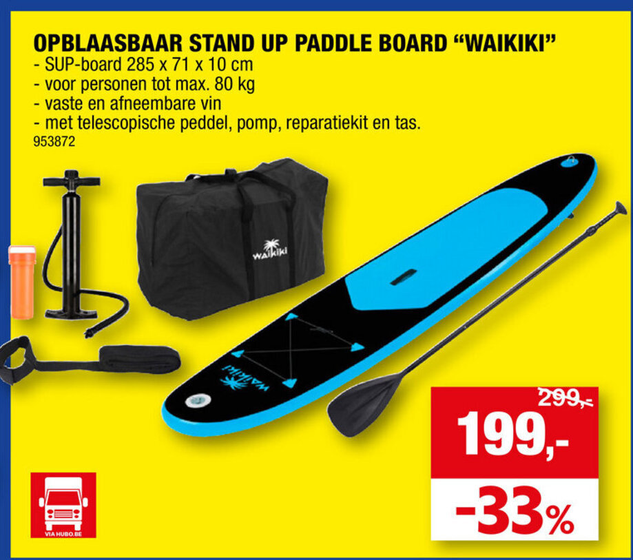 OPBLAASBAAR STAND UP PADDLE BOARD "WAIKIKI" promotie bij Hubo