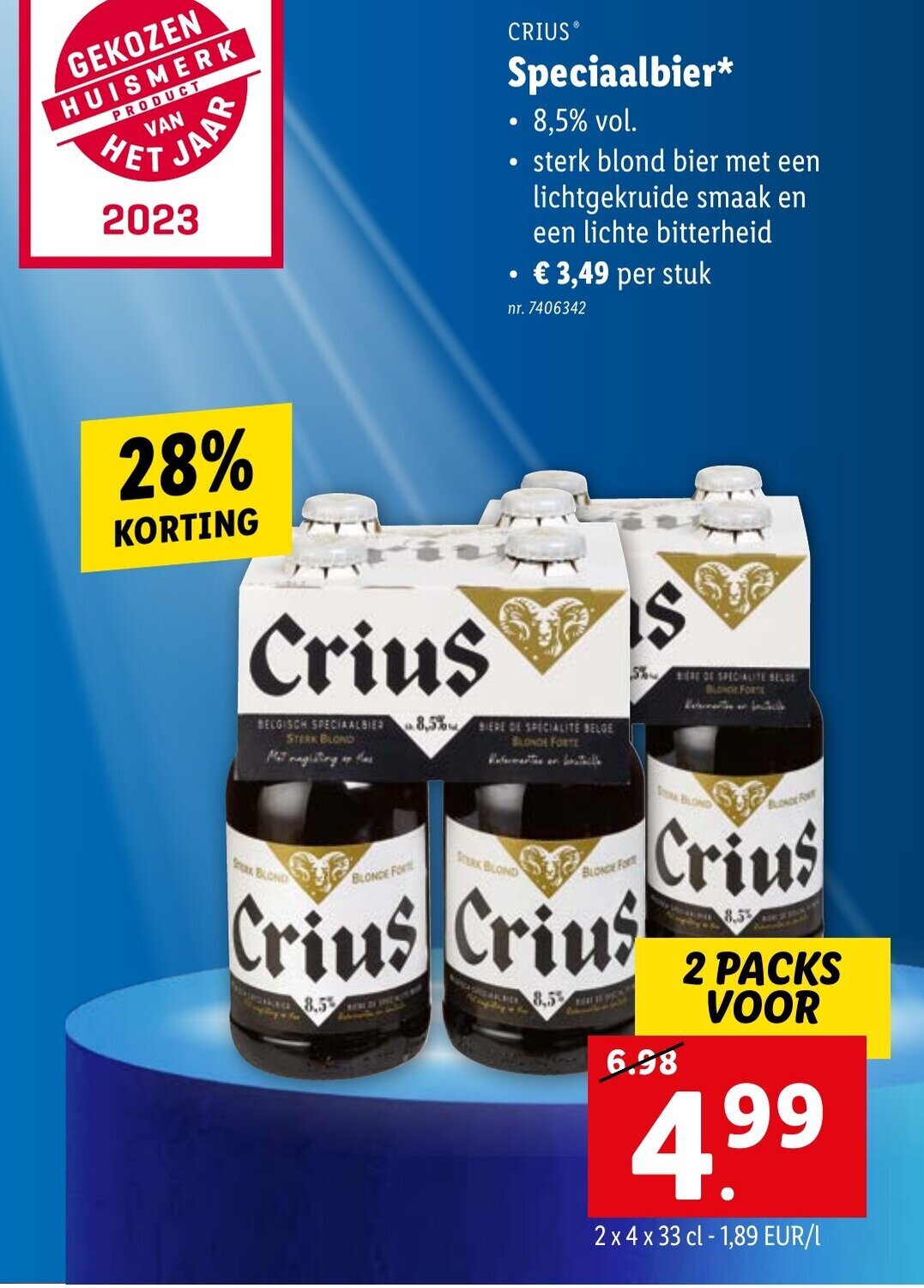 CRIUS Speciaalbier promotie bij Lidl