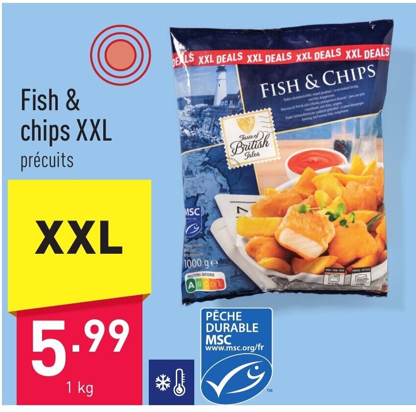 Fish & chips XXL promotie bij ALDI