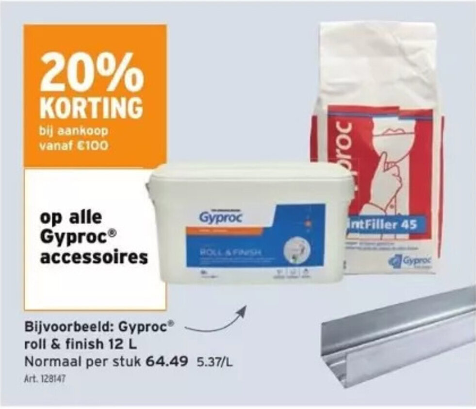 Gyproc® roll & finish 12 L promotie bij GAMMA