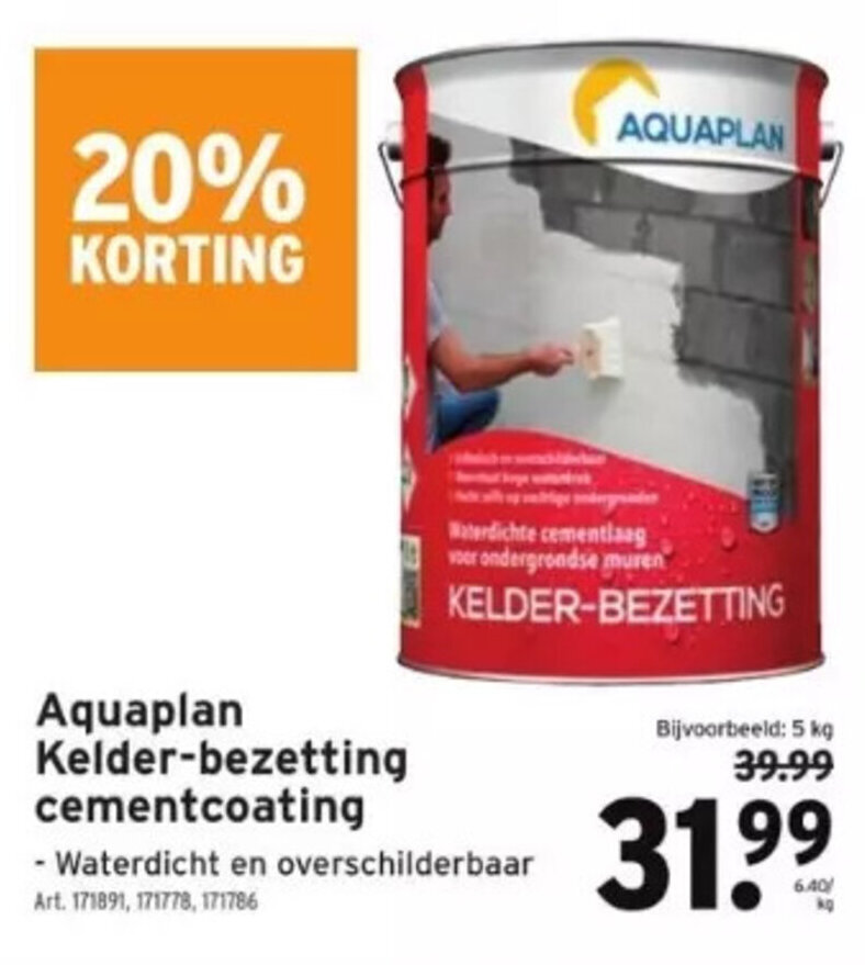 Aquaplan Kelder-bezetting cementcoating promotie bij GAMMA