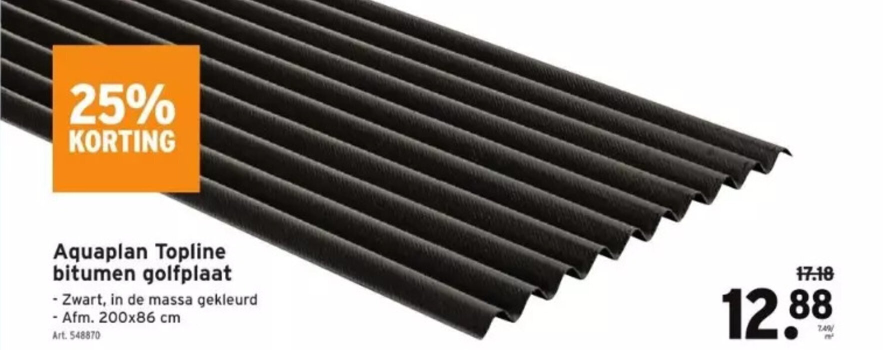 Aquaplan Topline bitumen golfplaat 200 x 86 cm promotie bij GAMMA