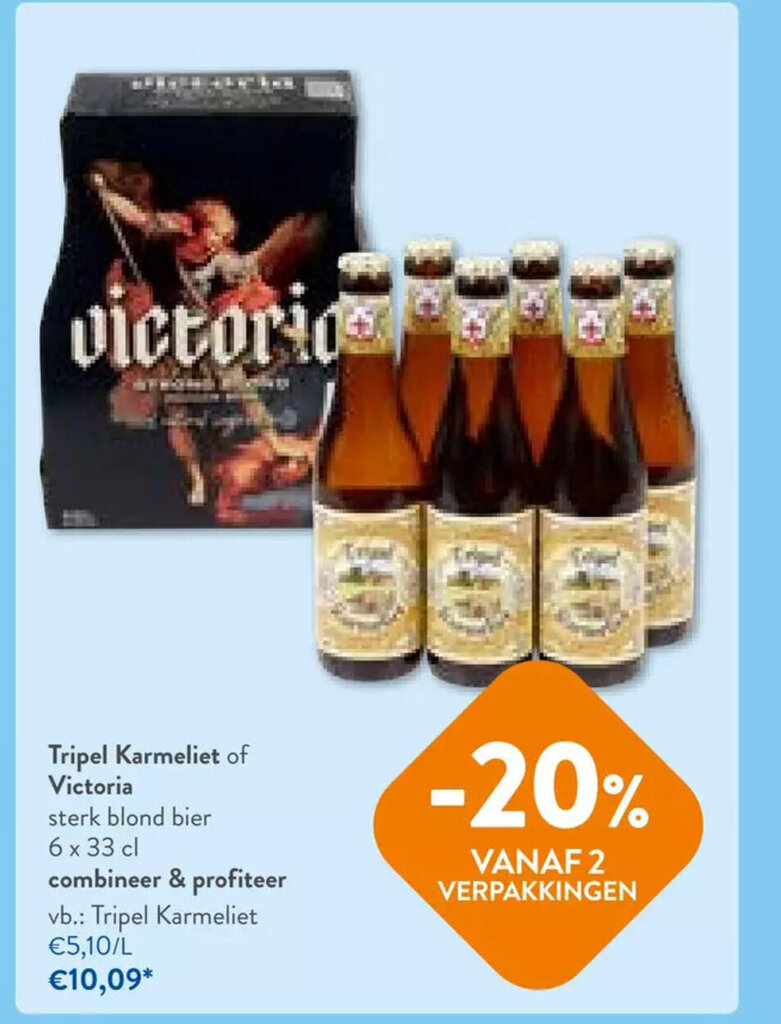 Tripel Karmeliet of Victoria sterk blond bier 6 x 33 cl combineer ...