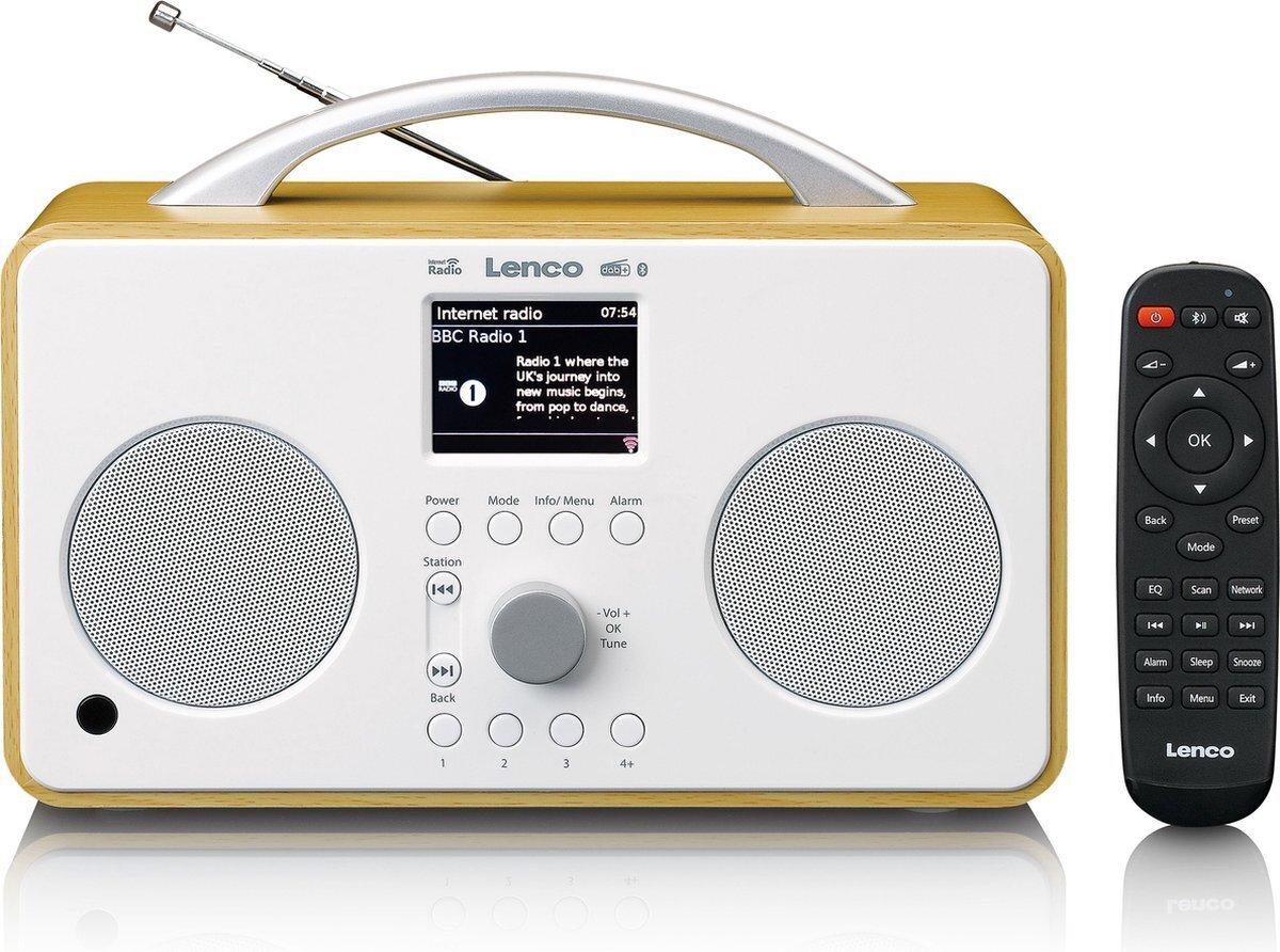 Lenco pir-645wh - internet radio met bluetooth® en dab - wood promotie ...