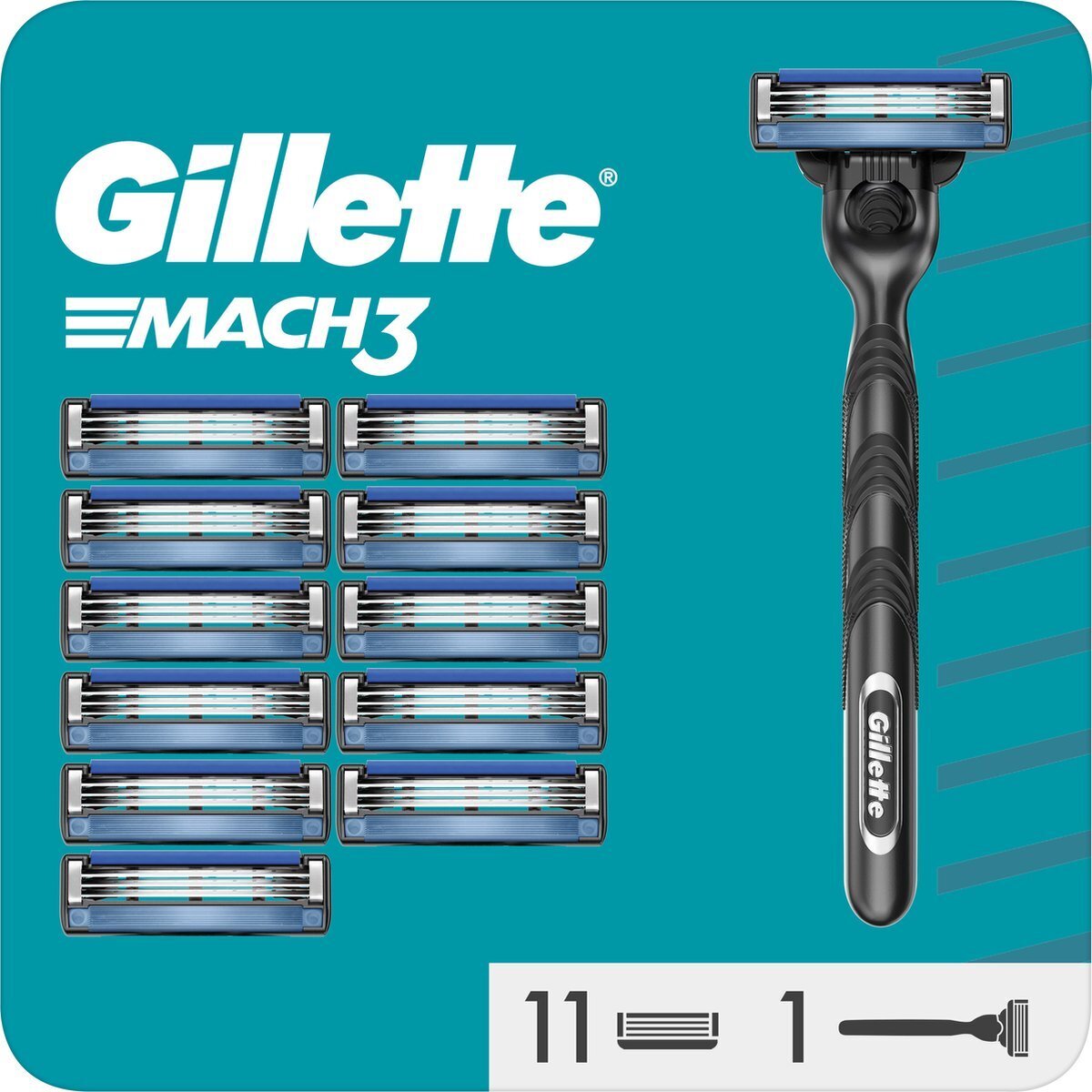 Gillette mach3 - 1 scheermes voor mannen - 12 scheermesjes promotie bij ...