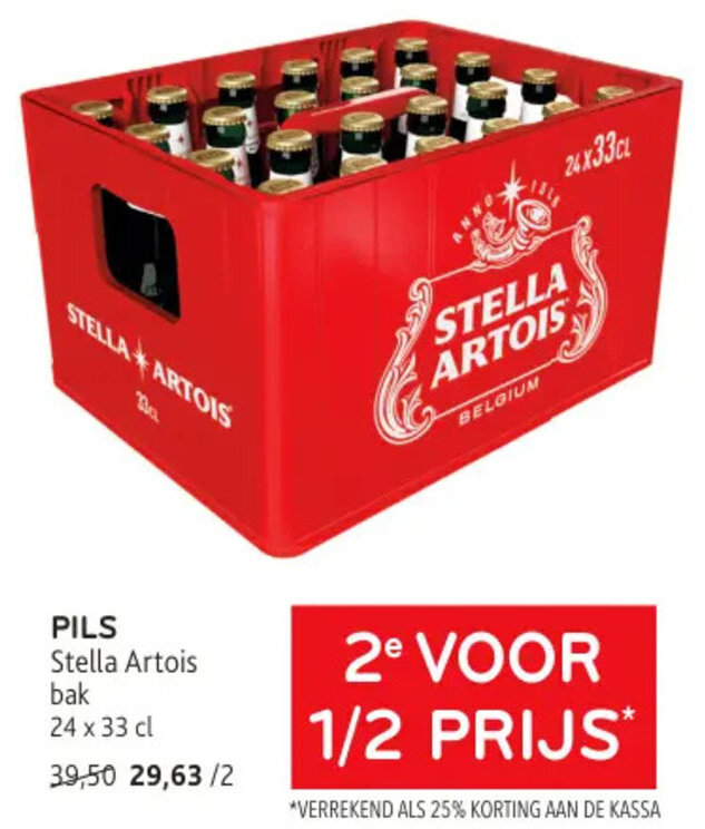 Stella Artois Pils bak 24 x 33cl promotie bij Alvo