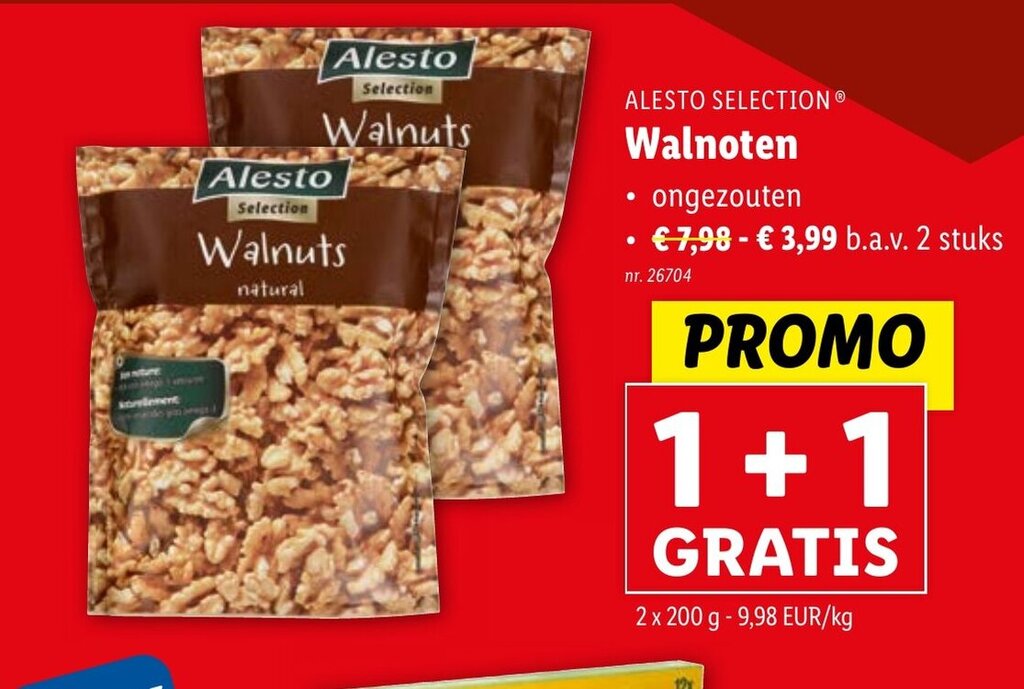 ALESTO SELECTION Walnoten promotie bij Lidl