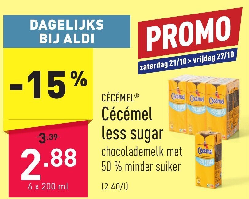 Cécémel less sugar promotie bij ALDI