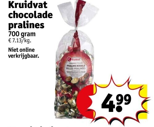 Kruidvat chocolade pralines promotie bij Kruidvat