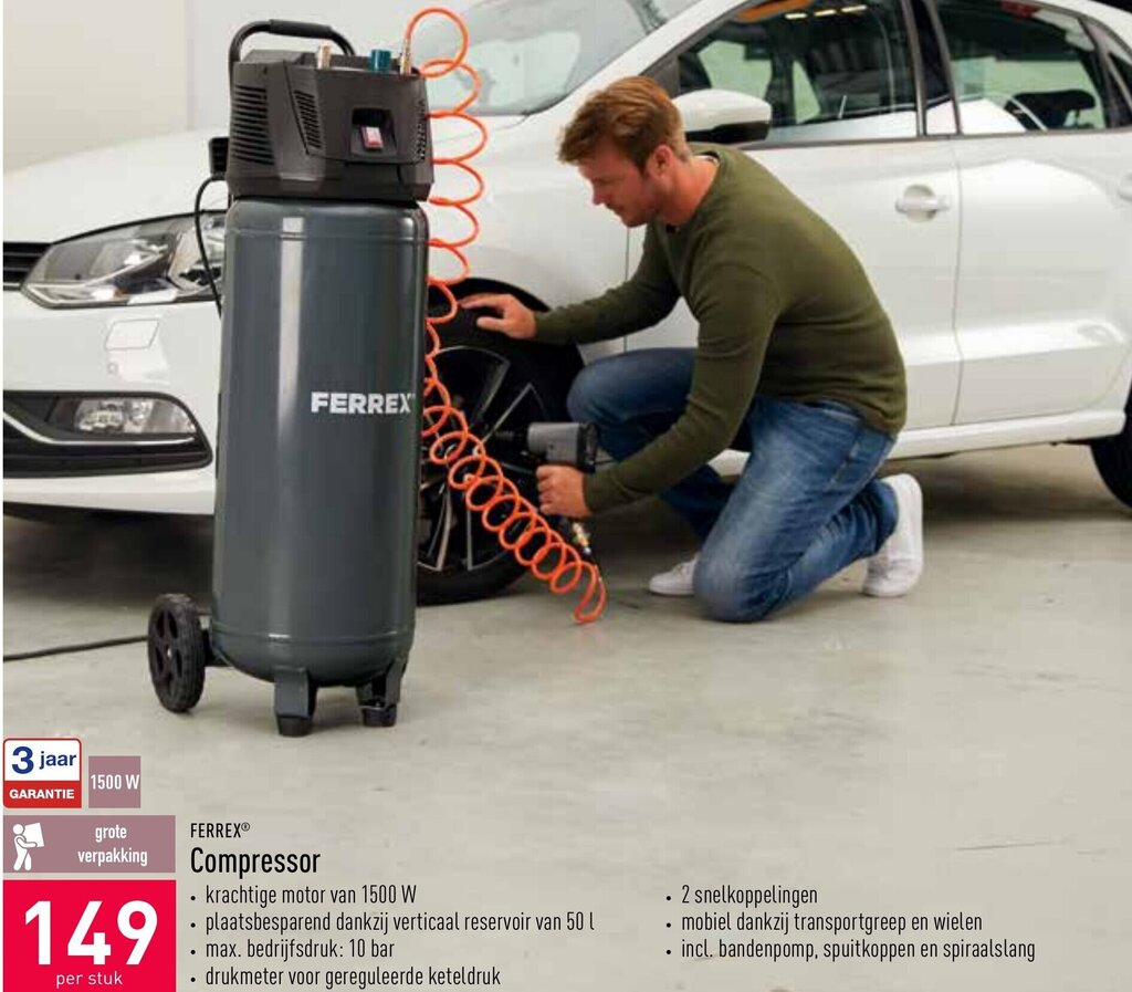 Ferrex Compressor 1500W promotie bij ALDI
