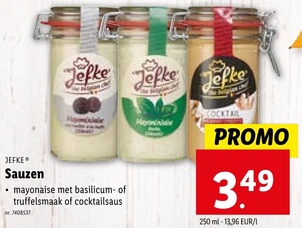 JEFKE Sauzen mayonaise met basilicum- of truffelsmaak of cocktailsaus ...