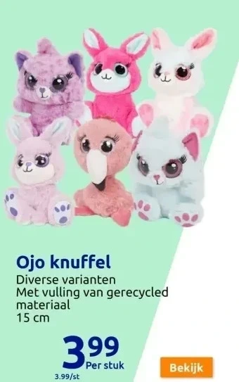 Ojo pluchen knuffeldier promotie bij Action