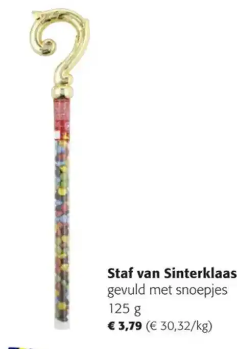 Staf van Sinterklaas gevuld met snoepjes 125g promotie bij Colruyt