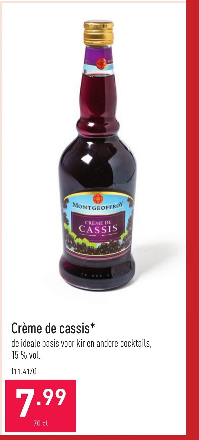 Crème de cassis promotie bij ALDI