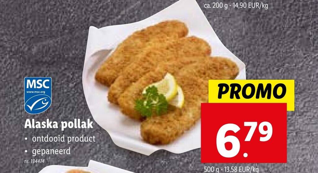 Alaska pollak promotie bij Lidl