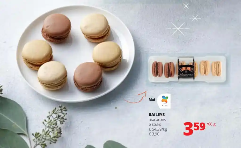 BAILEYS macarons 6 stuks 66g promotie bij Spar Colruyt