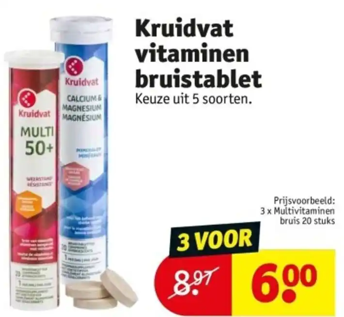 Vitaminen bruistablet promotie bij Kruidvat