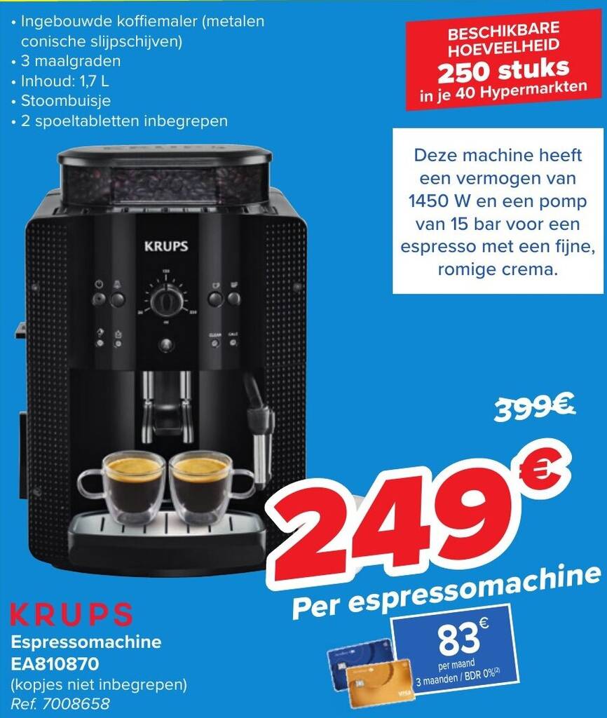 KRUPS Espressomachine EA810870 promotie bij Carrefour Market