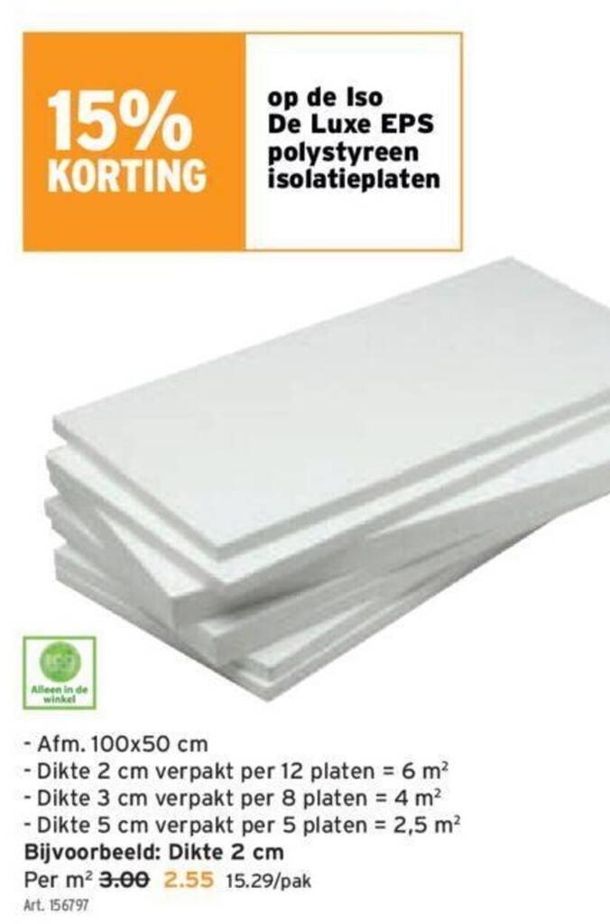 Iso De Luxe EPS polystyreen isolatieplaten Dikte 2 cm promotie bij GAMMA