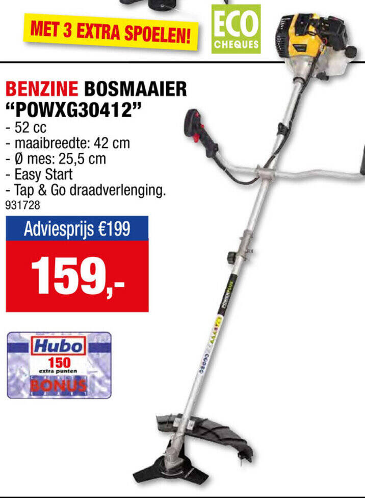 POWERPLUS BENZINE BOSMAAIER "POWXG30412" promotie bij Hubo