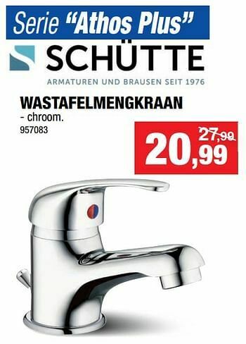 Wastafelmengkraan athos plus promotie bij Hubo