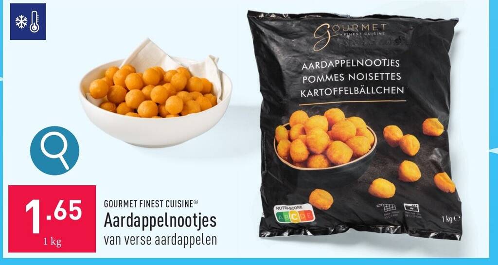 Gourmet finest cuisine aardappelnootjes 1 kg promotie bij ALDI