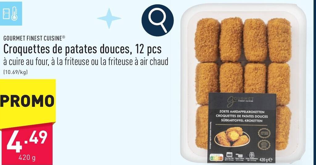 Gourmet finest cuisine croquettes de patates douces 420 g promotie bij ALDI