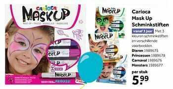 Carioca mask up schminkstiften dieren promotie bij Intertoys