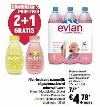 Gearomatiseerd water bio-citroen- vlierbloesem promotie bij Delhaize